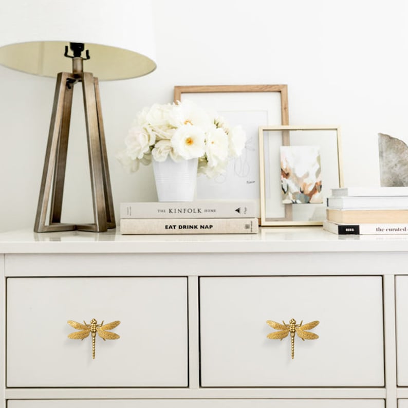 Unique Brass Dragonfly Knobs Drawer Knobs Pulls Kitchen - Etsy