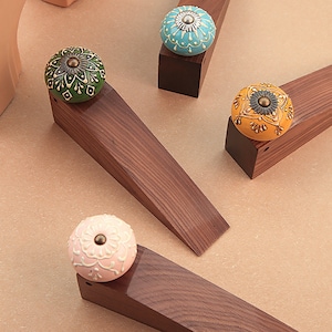 Decorative Wooden Door Stopper Handmade Door Wedges,furniture Door Stop ...