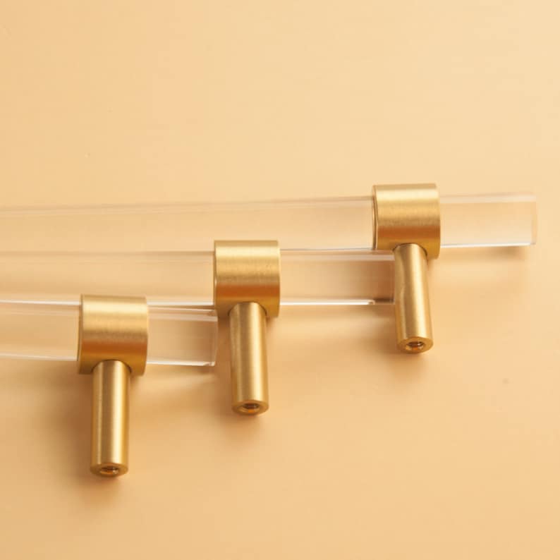 Clear Acrylic Knobbrass Cabinet Knobmodern Drawer Pull | Etsy