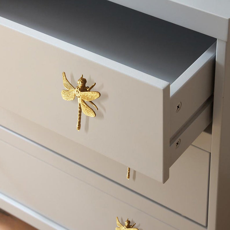 Unique Brass Dragonfly Knobs Drawer Knobs Pulls Kitchen - Etsy