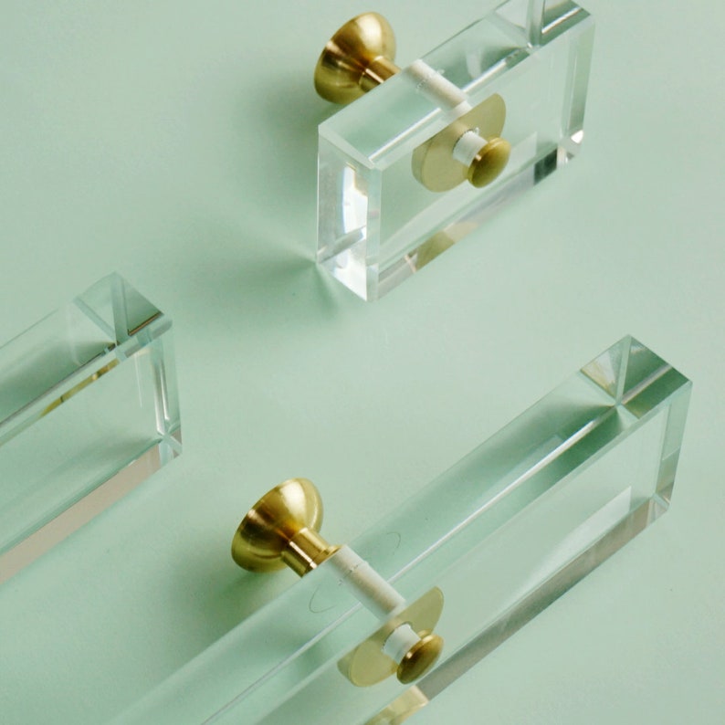 Clear Brass Drawer Knobs Handles Acrylic Dresser Knob Crystal - Etsy