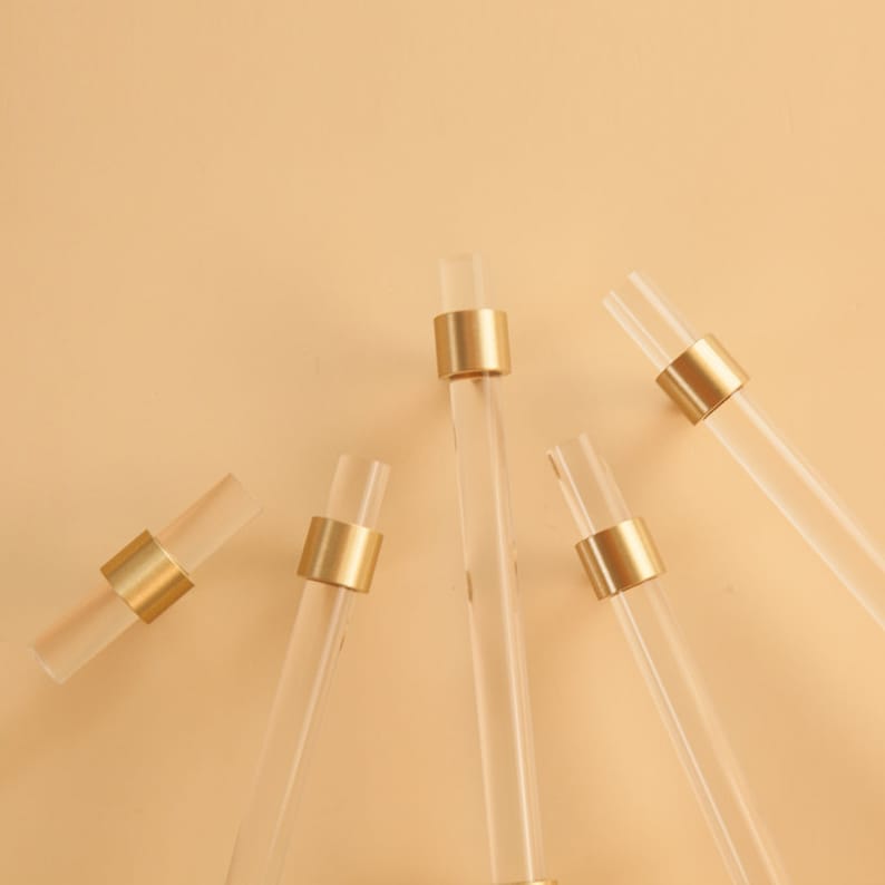 Clear Acrylic Knobbrass Cabinet Knobmodern Drawer Pull | Etsy