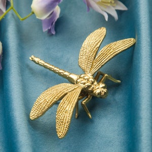 Unique Brass Dragonfly Knobs Drawer Knobs Pulls Kitchen Cabinet Pulls Handle Dresser Knobs Knob ...