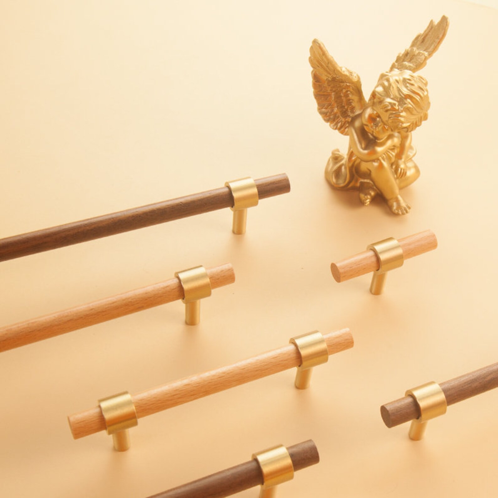 Walnut Kitchen Wood Drawer Pulls Vintage Drawer Dresser | Etsy