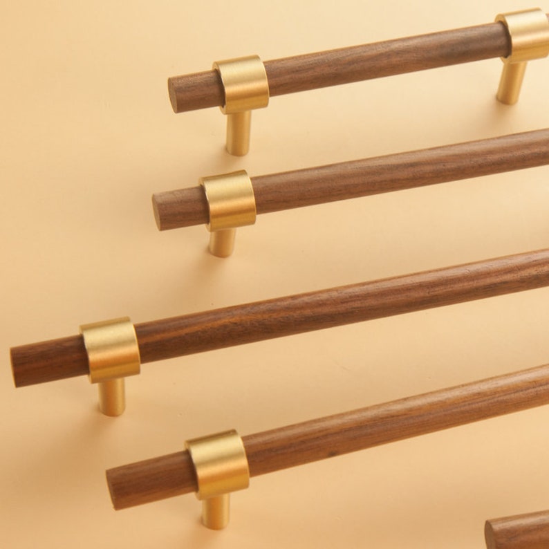 Walnut Kitchen Wood Drawer Pulls Vintage Drawer Dresser - Etsy