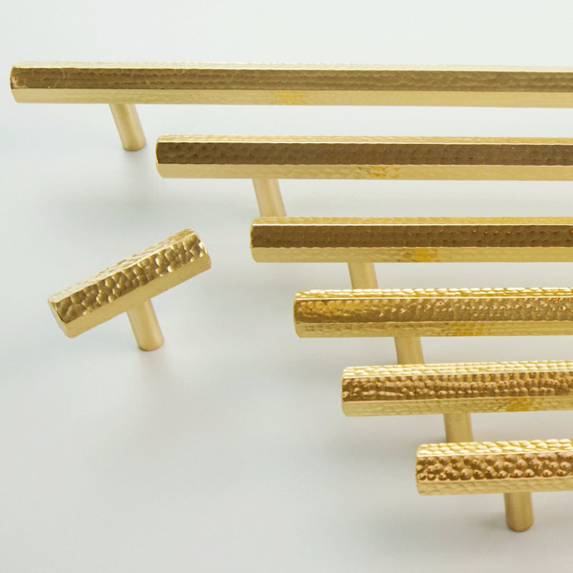 Hexagon Hammered Handles Brass Solid Handmade Drawer Knobs Pulls Dresser Knobs Cabinet Pull Gold ...