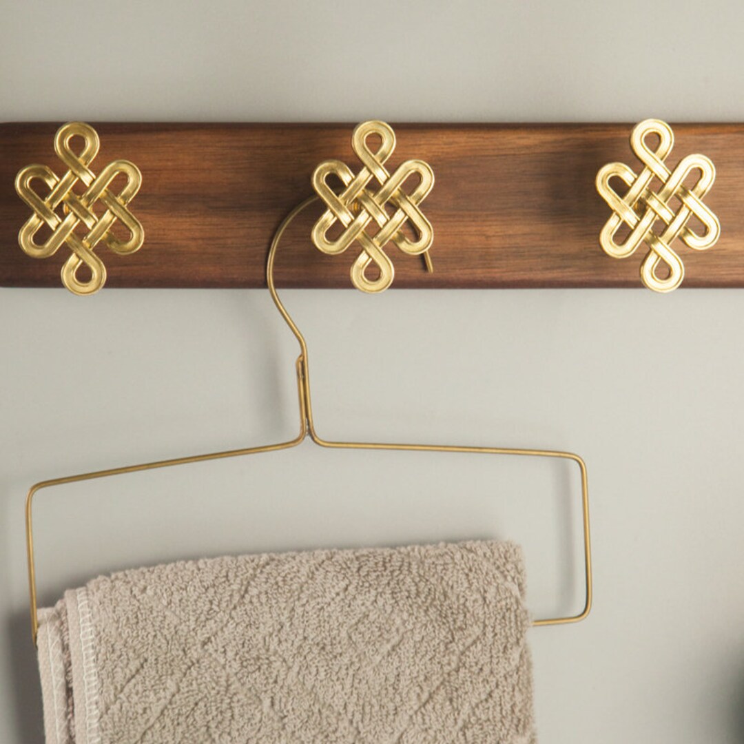 Chinese Style Hook, Walnut Coat Hooks, Gold Hook, Clothes Hook, Wall ...