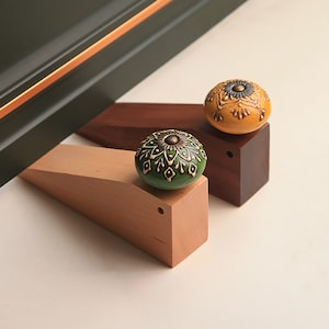 Decorative Wooden Door Stopper Handmade Door Wedges,furniture Door Stop ...