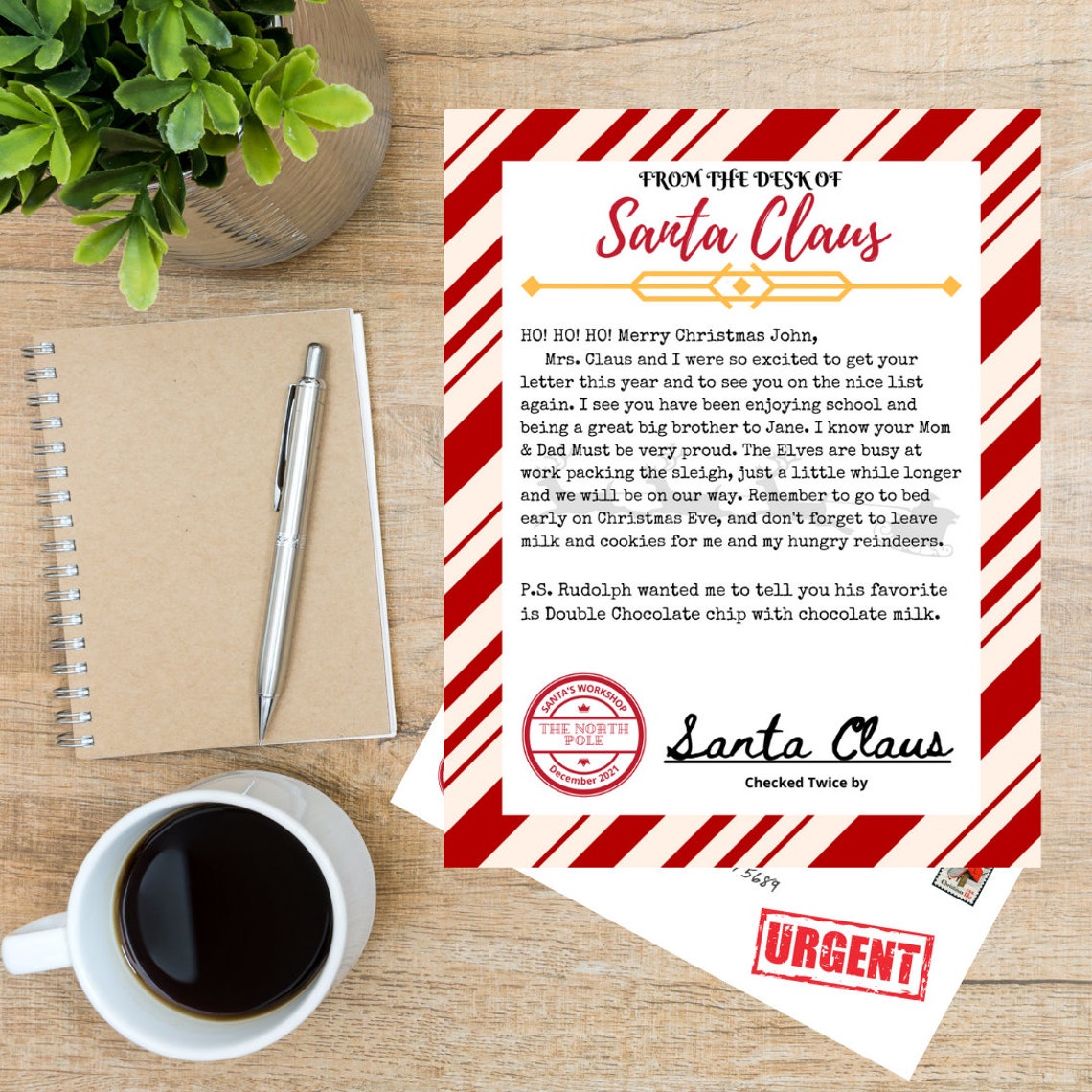 Letter From Santa, Customizable, Digital Download, Santa Response - Etsy