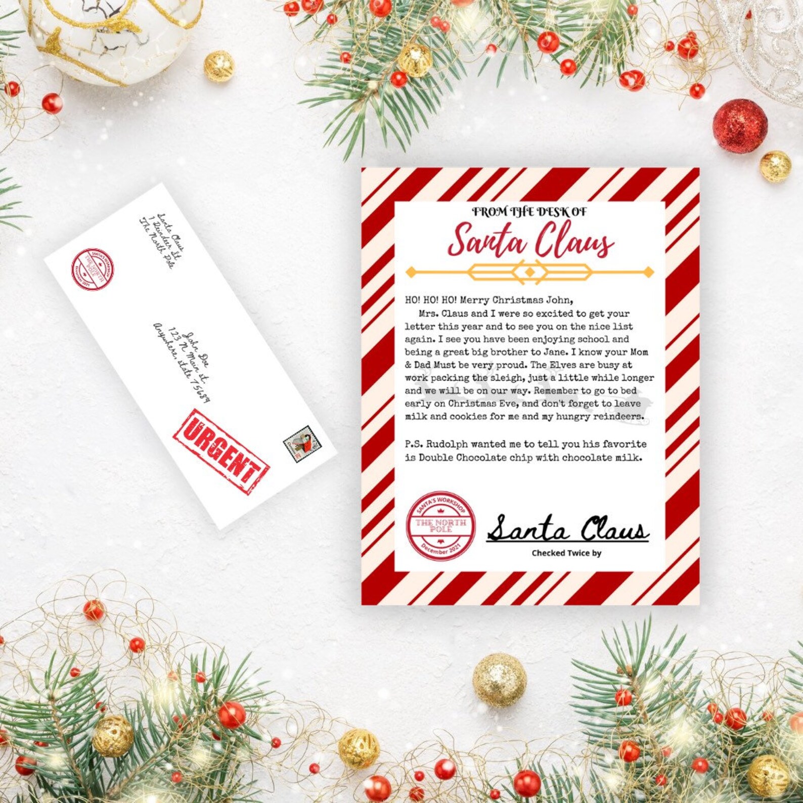 Letter From Santa, Customizable, Digital Download, Santa Response - Etsy