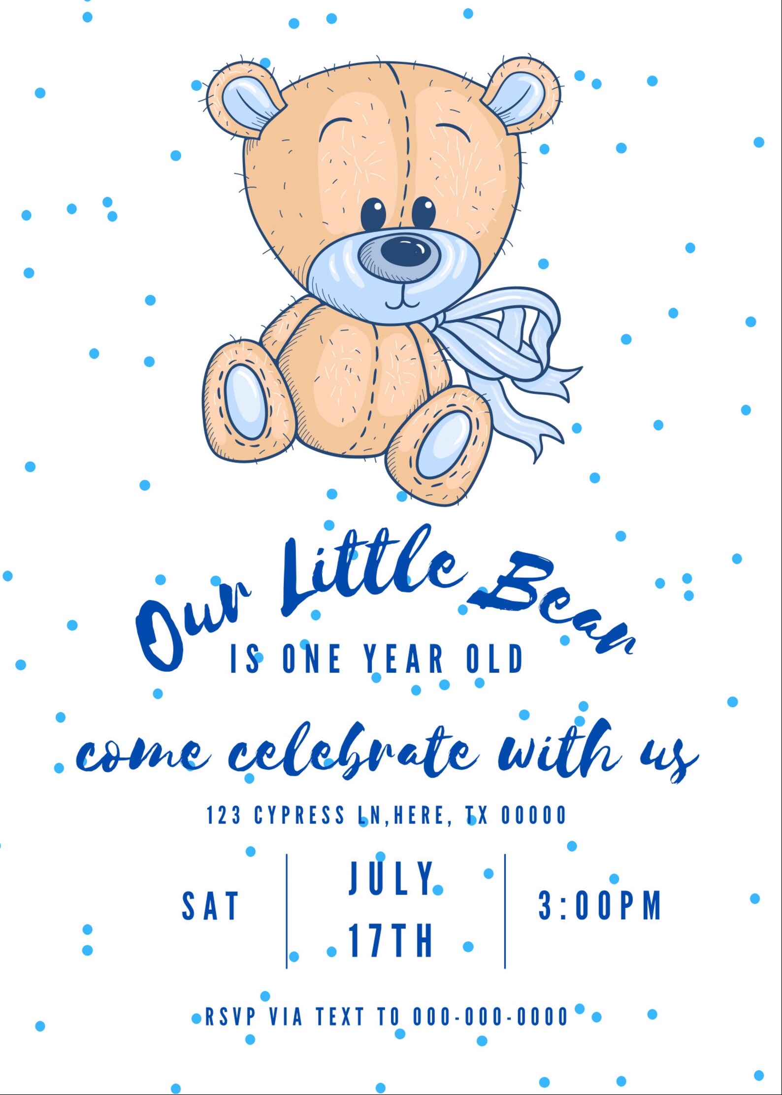 Our Little Bear Printable Invitation - Etsy