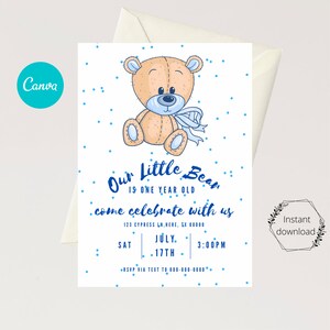 Our Little Bear Printable Invitation - Etsy