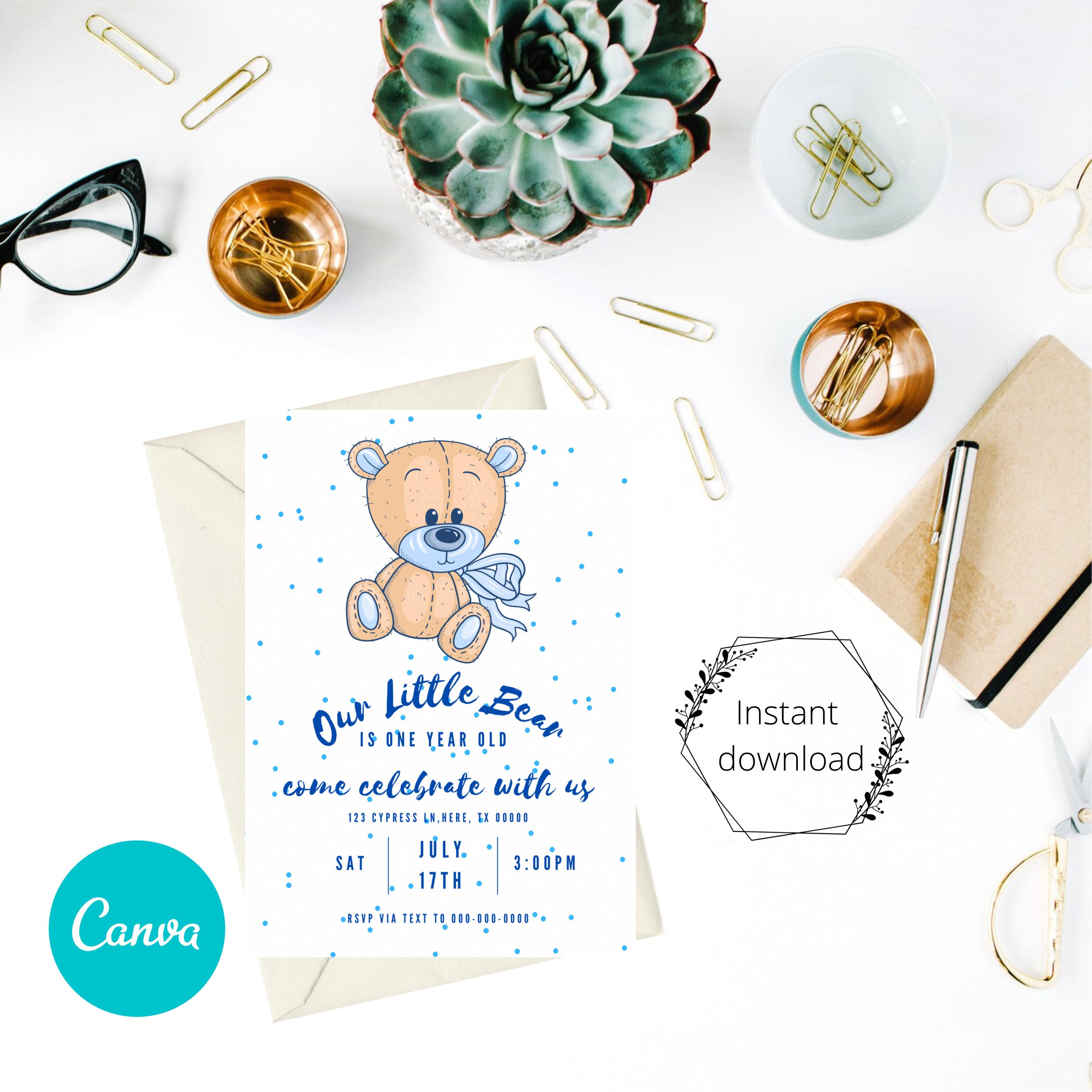 Our Little Bear Printable Invitation - Etsy