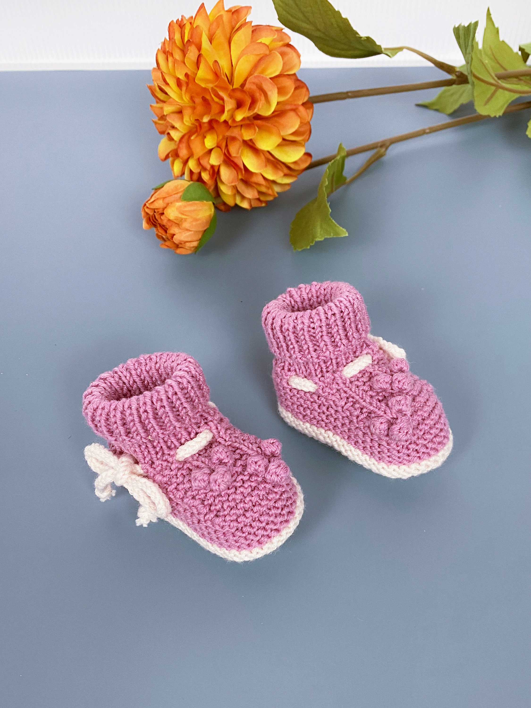 Pauline Baby Booties, Knitting Pattern 140 (english) | Baby Shoes Knit ...
