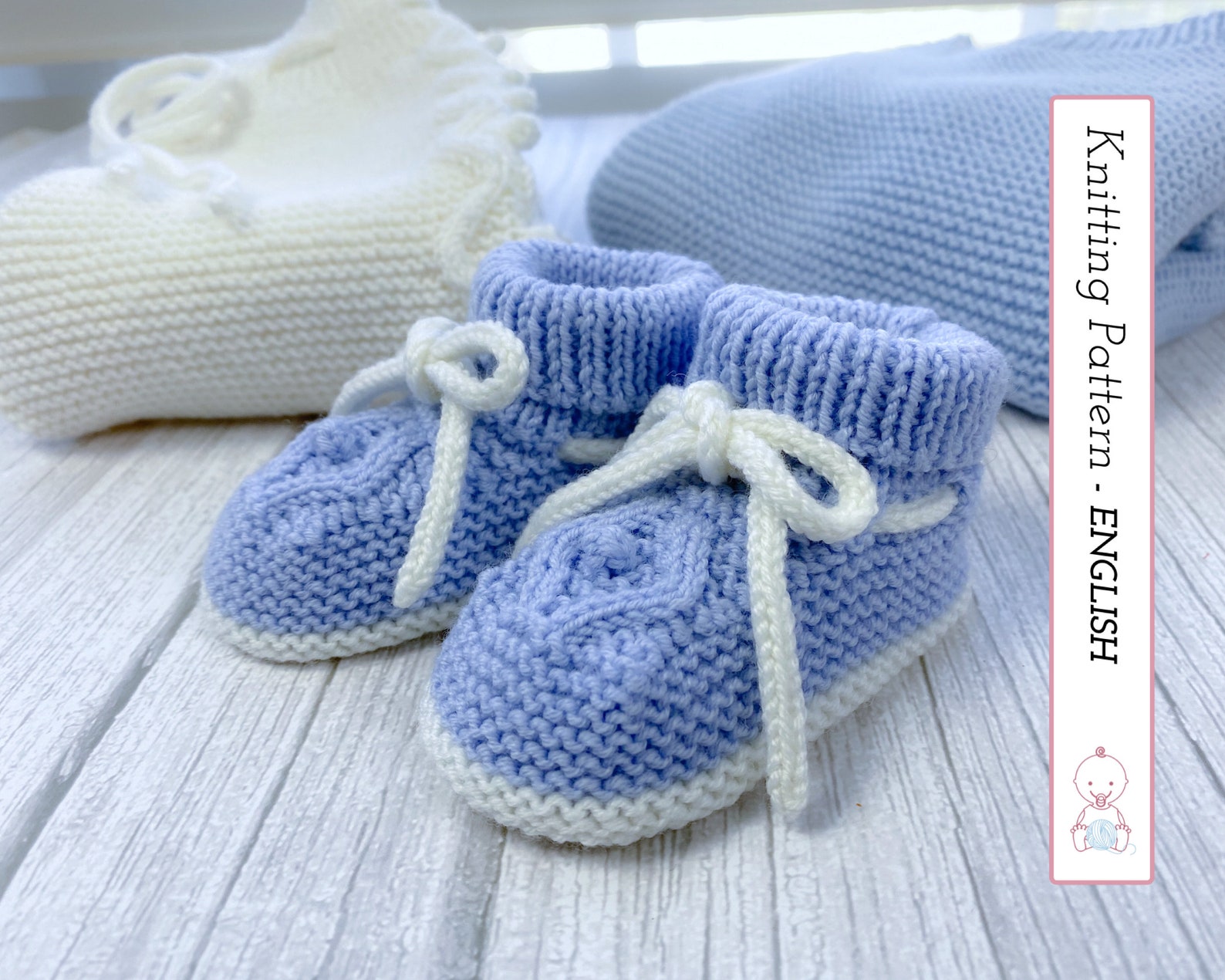 James Baby Booties Knitting Pattern 138 (english) | Baby Shoes Knit ...