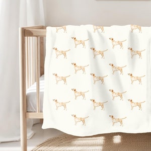 Watercolor Golden Labrador Retriever Minky Fleece Blanket Golden Lab ...