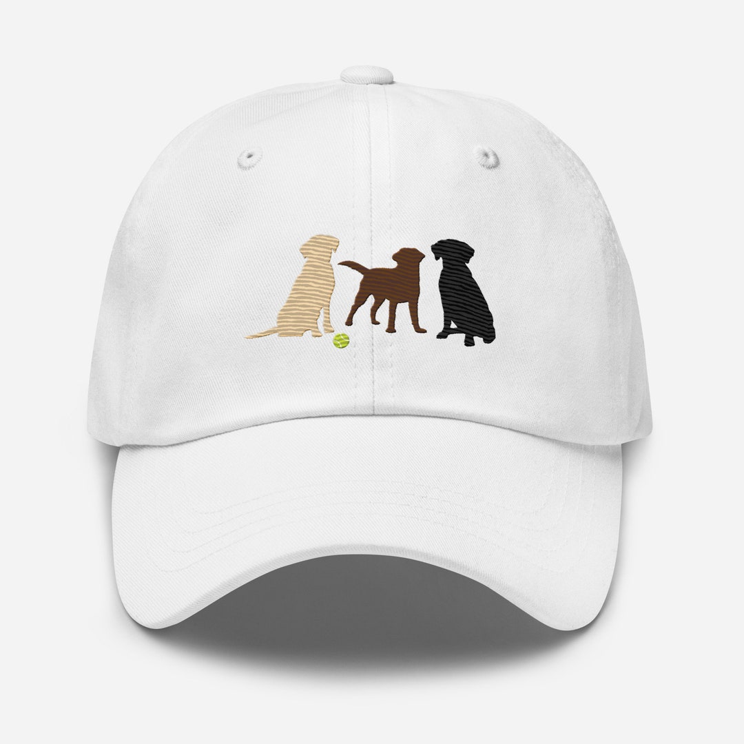 Embroidered Hat, Labrador Retriever Trio, Black Labrador Hat, Yellow ...