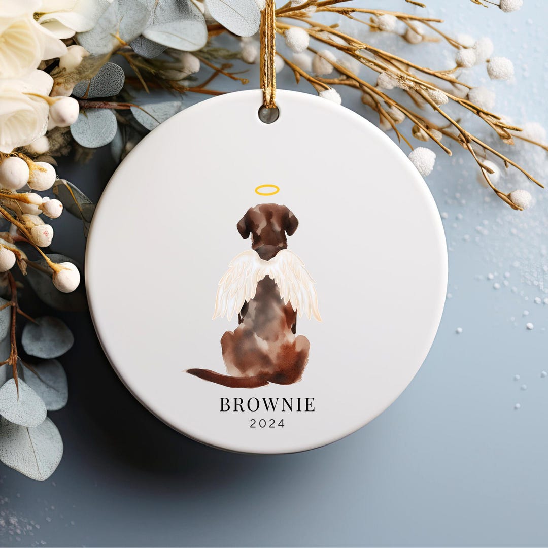 Personalized Chocolate Lab Angel Ornament Dog Loss Christmas Ornament ...