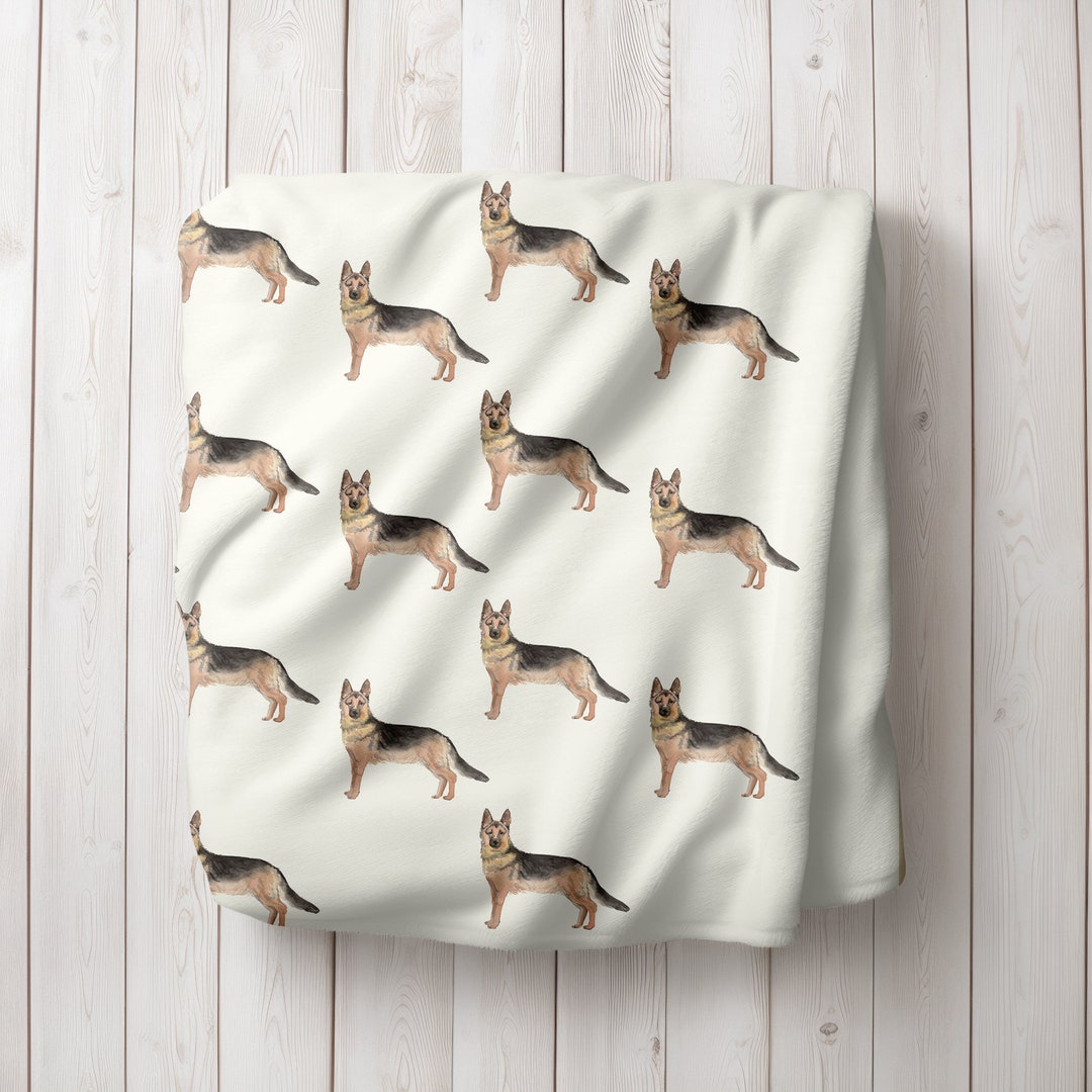 Watercolor German Shepherd Minky Fleece Blanket, German Shepherd Baby ...