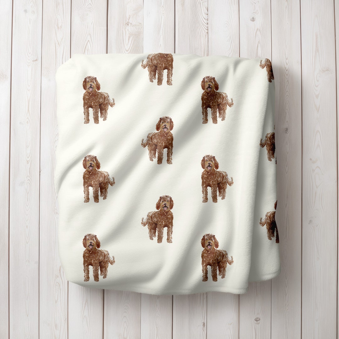 Watercolor Labradoodle Minkey Fleece Blanket, Labradoodle Dog ...