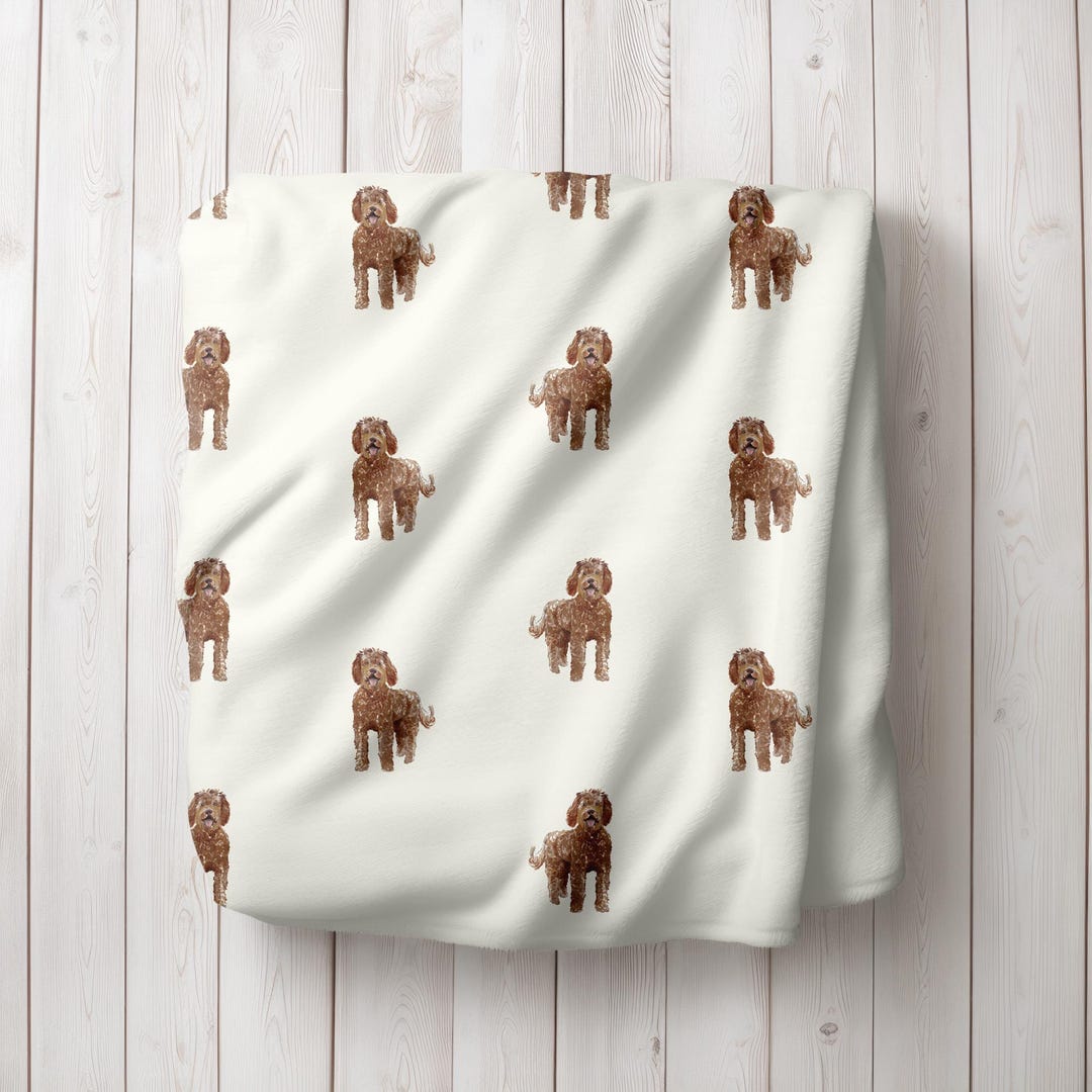 Watercolor Labradoodle Minkey Fleece Blanket, Labradoodle Dog ...