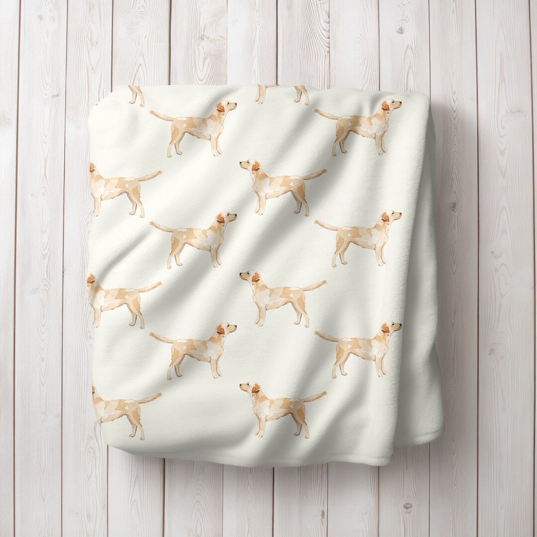 Watercolor Golden Labrador Retriever Minky Fleece Blanket, Golden ...