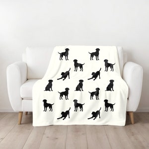 Black Labrador Minky Fleece Blanket, Black Lab, Black Lab Baby Blanket ...