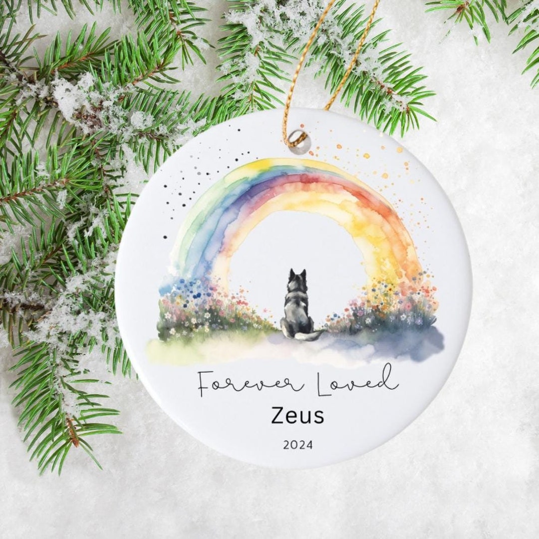 Personalized Pet Memorial Ornament, Rainbow Bridge Ornament, Siberian ...