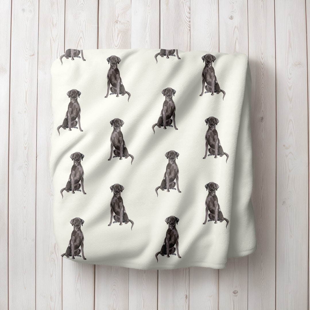 Watercolor Black Labrador Minky Fleece Blanket, Black Labrador Baby ...