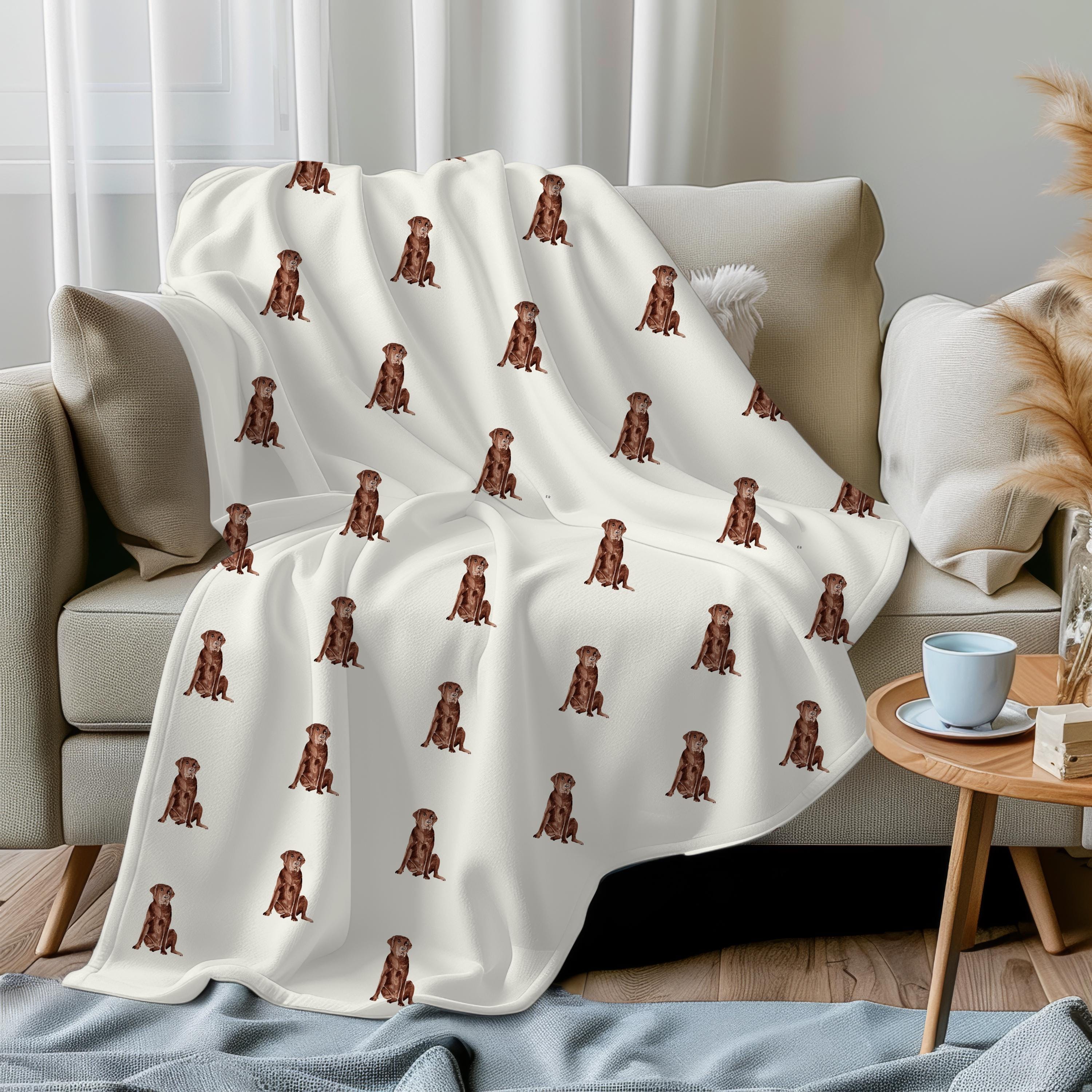 Watercolor Chocolate Labrador Blanket Chocolate Lab Baby Blanket Lab ...