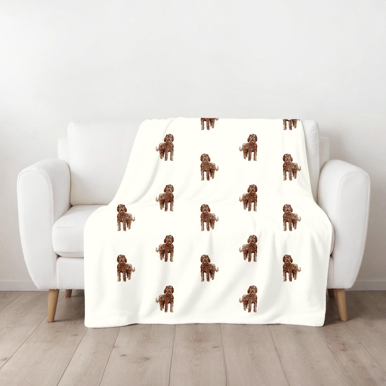 Watercolor Labradoodle Minkey Fleece Blanket, Labradoodle Dog ...