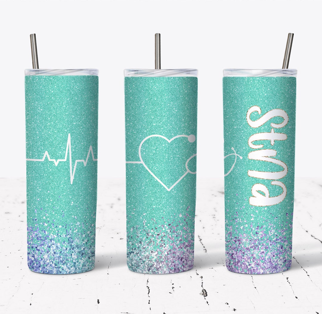Green Glitter STNA Tumbler Wrap - 20 Oz Skinny Tumbler - Sublimation ...