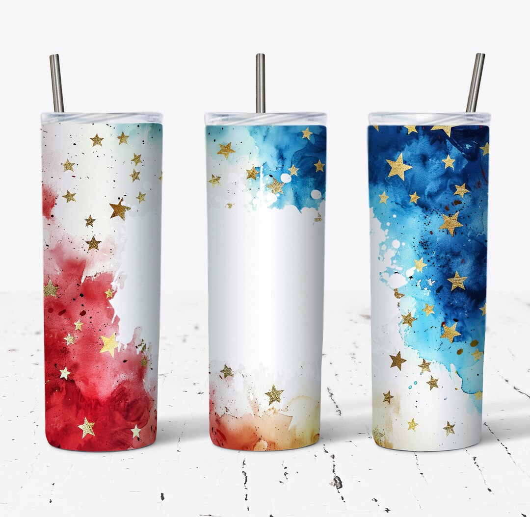 4th of July Alcohol Ink Tumbler Wrap - 20 Oz Skinny Tumbler ...