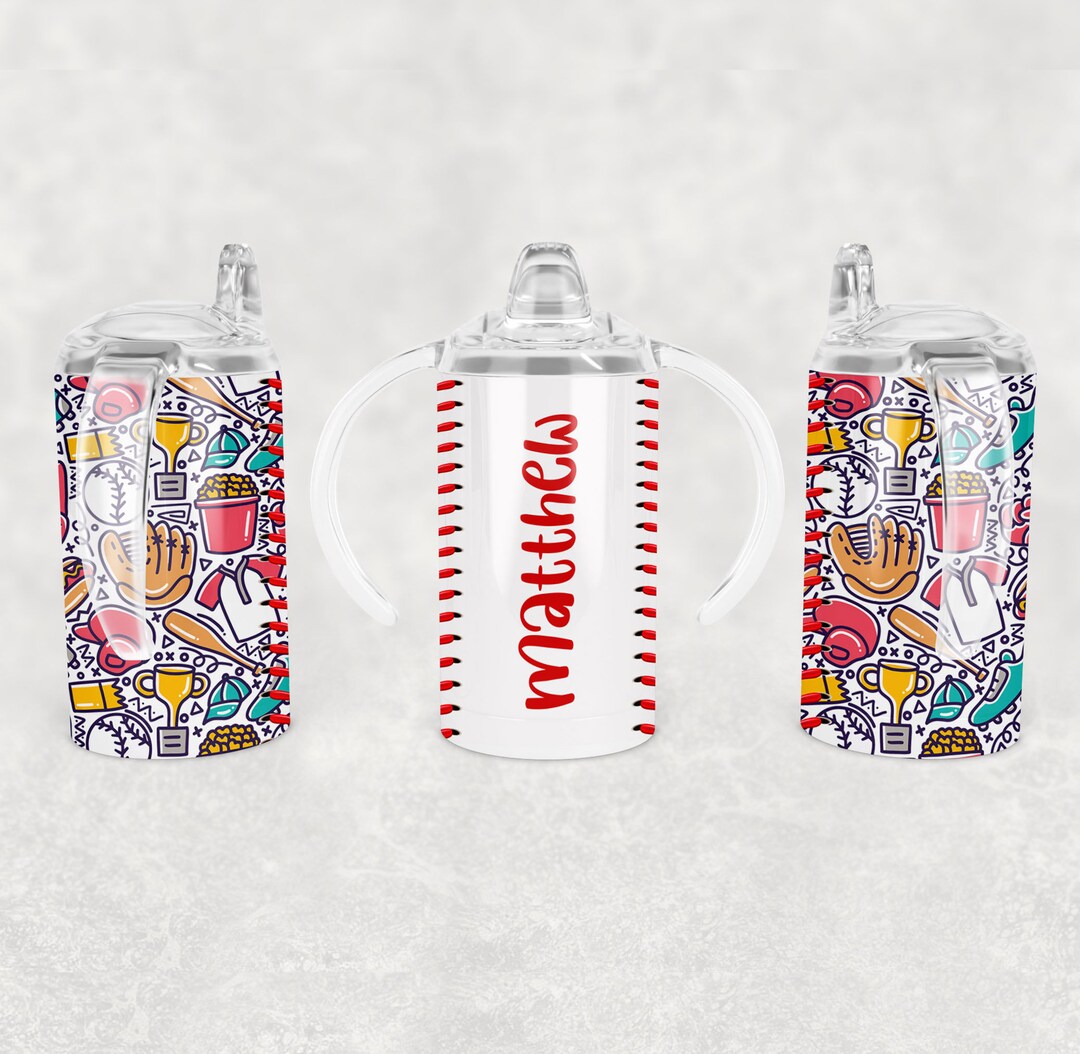 Baseball Sippy Cup Sublimation Wrap - 12 Oz Straight Sippy Cup Tumbler ...