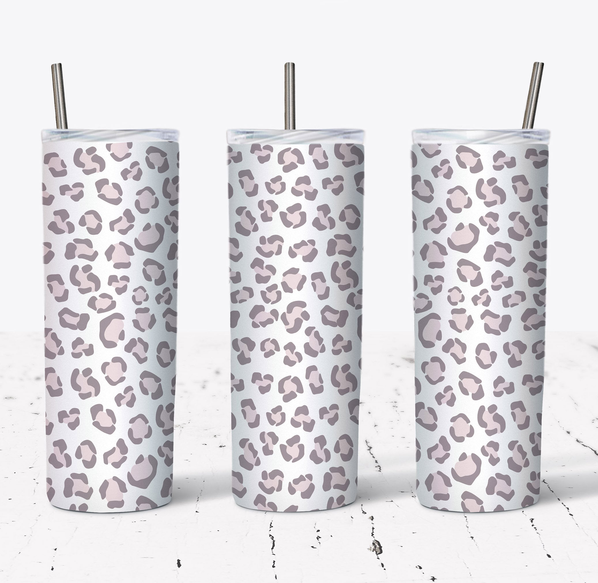 20 OZ Pink Leopard Sublimation Skinny Tumbler Design - Etsy