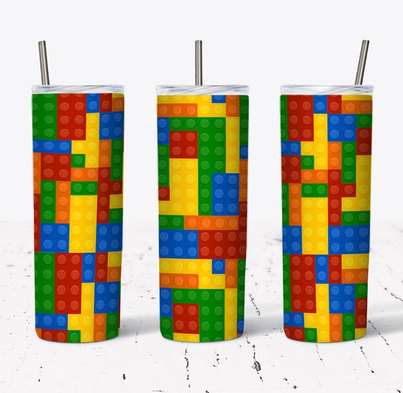 20 OZ Building Blocks Kids Skinny Tumbler Design Straight & | Etsy