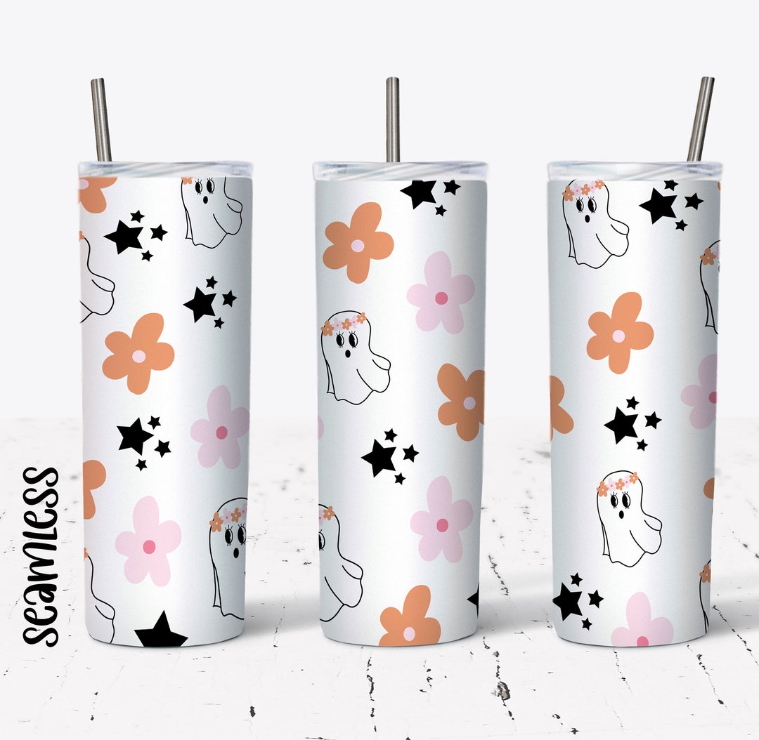 20 OZ Retro Halloween Ghost Sublimation Skinny Tumbler Design ...