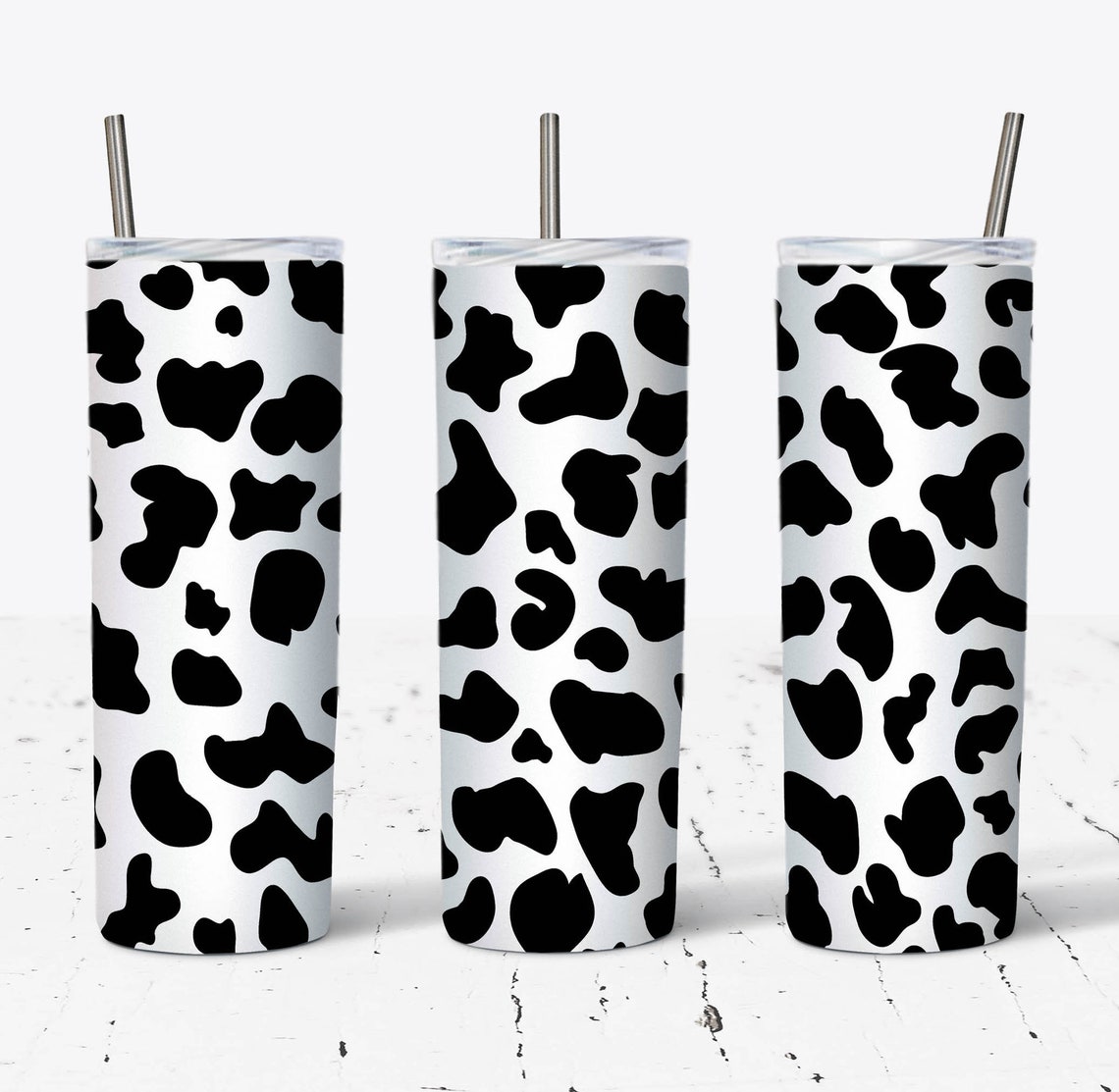 20 OZ Cow Print Skinny Tumbler Design Straight & Tapered - Etsy
