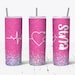 20 Oz Hot Pink Glitter STNA Sublimation Skinny Tumbler Design Straight ...
