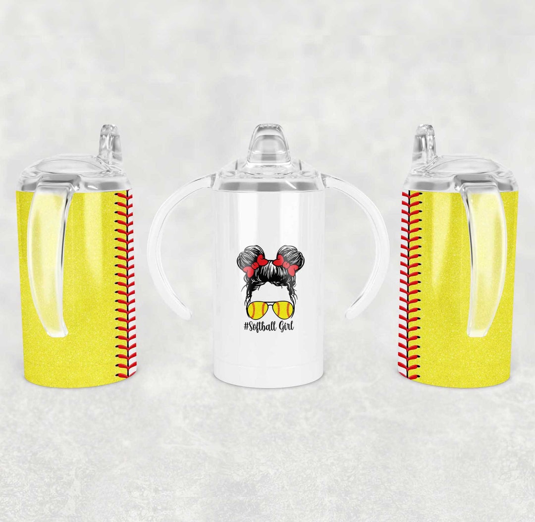 Softball Girl Kids Life Sippy Cup Sublimation Wrap - 12 Oz Straight ...