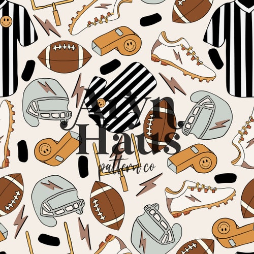 Football Line Art Seamless Repeat Pattern for Commercial Use - Etsy