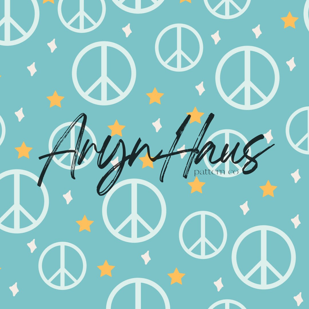 Retro Peace Symbol , 90s Nostalgia, Seamless Fabric Design, Repeat ...