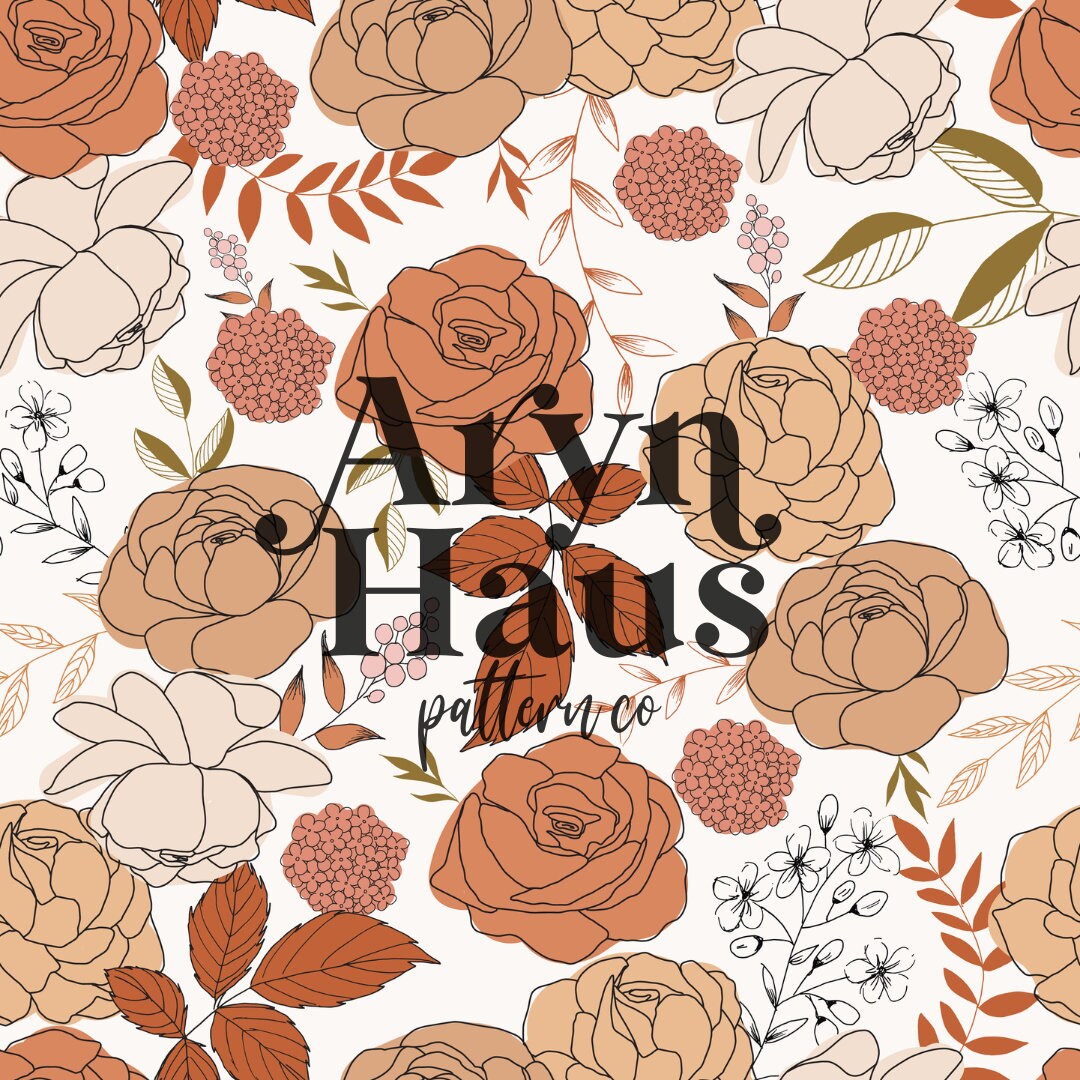 Vintage Line Floral Seamless Papers Repeat Pattern JPG , Floral Surface ...