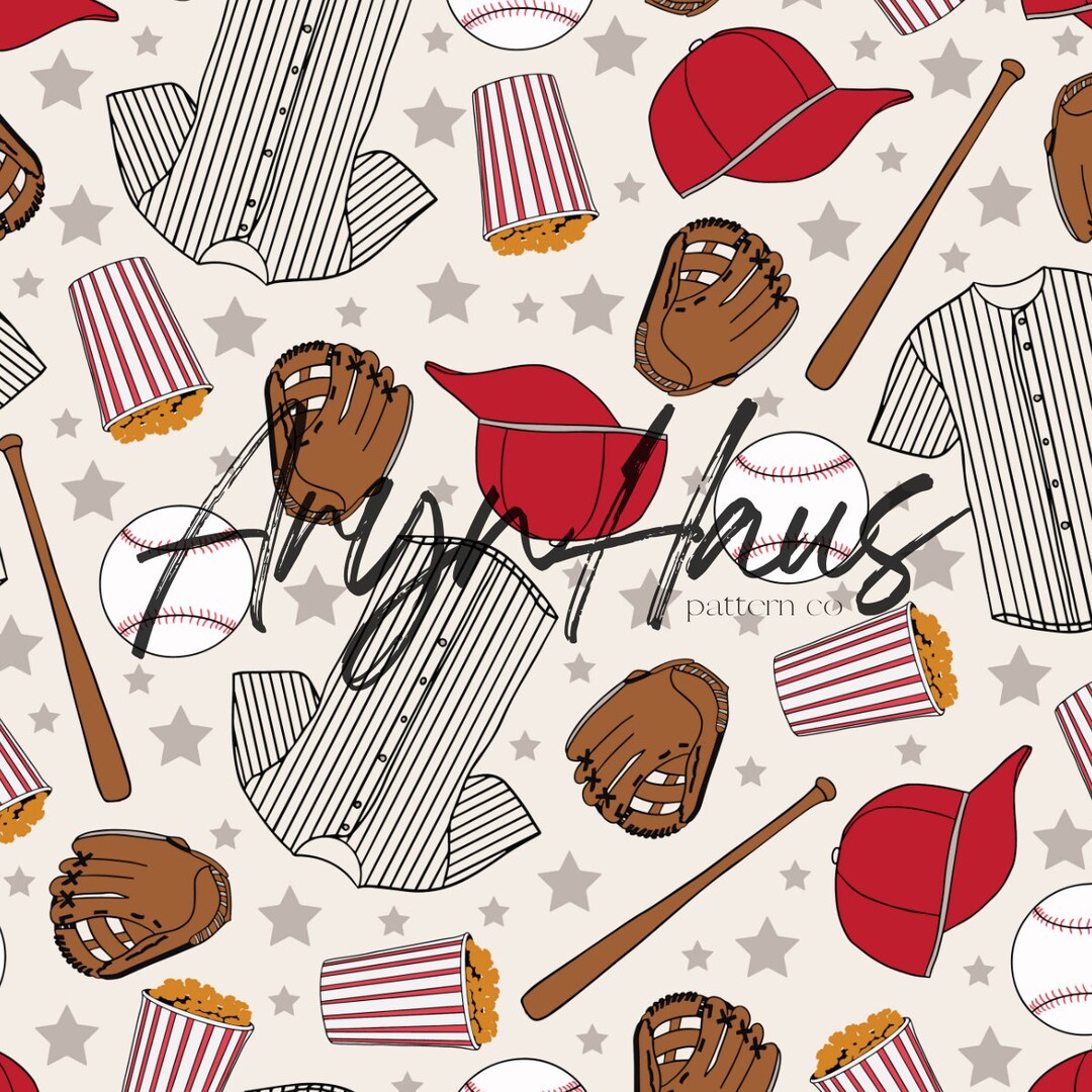 Baseball, Seamless Papers, Repeat Pattern JPG - Etsy