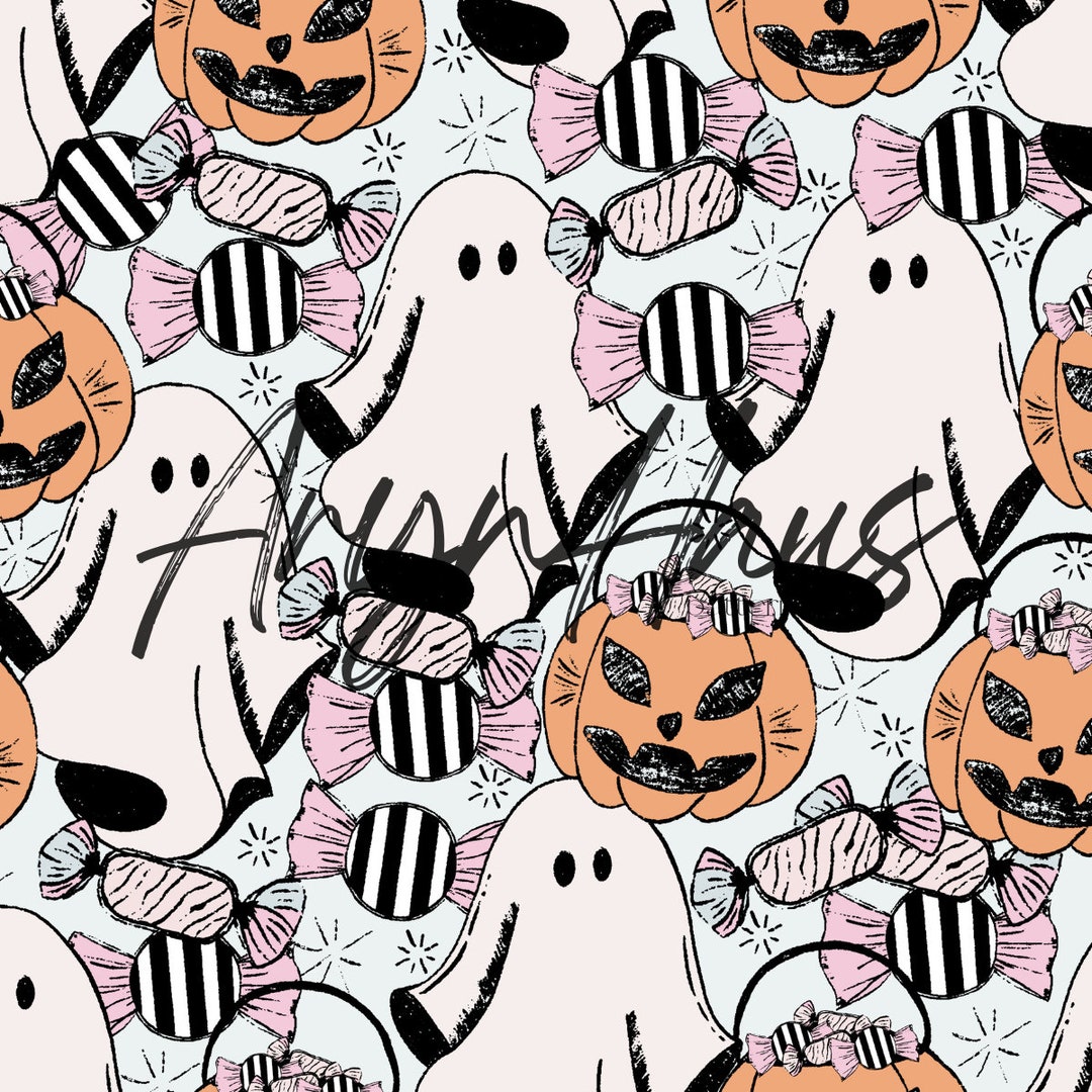 Halloween, Pumpkins, Ghosts, Candy, Trick or Treating, Seamless Papers ...