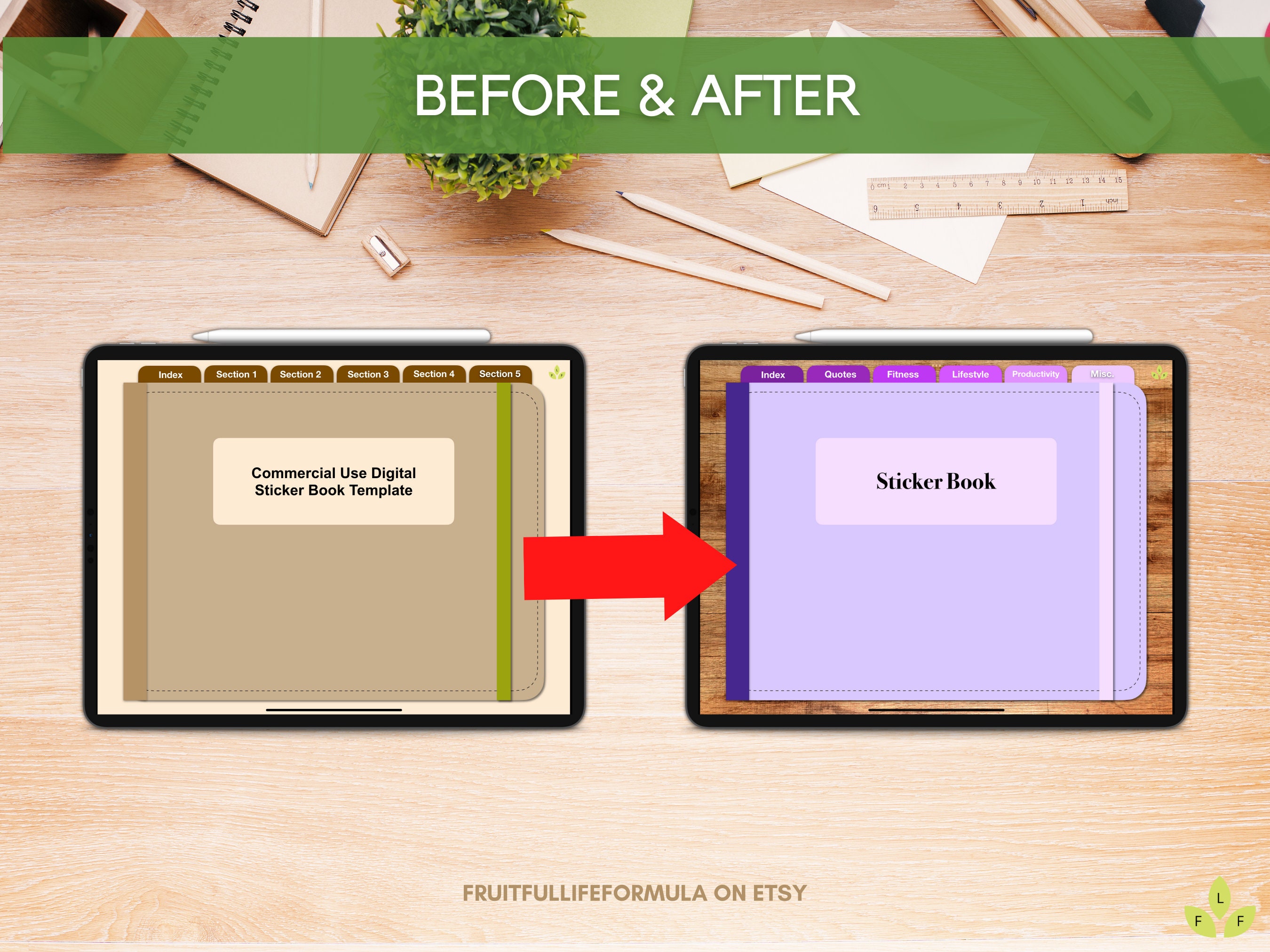 Commercial Use Digital Sticker Book Template, Editable in Powerpoint ...