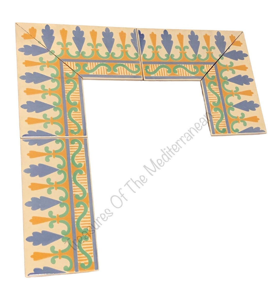 Mediterranean Handmade Ceramic Border Tile Line Waterproof Fountain ...