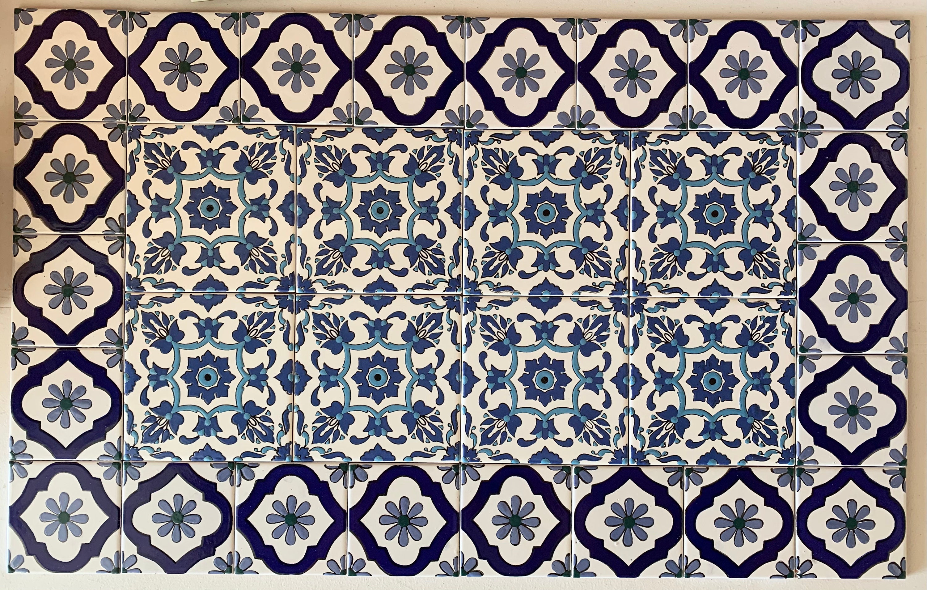 Hand Painted Mediterranean Ceramic Mural Tiles 20x31.5 - Etsy