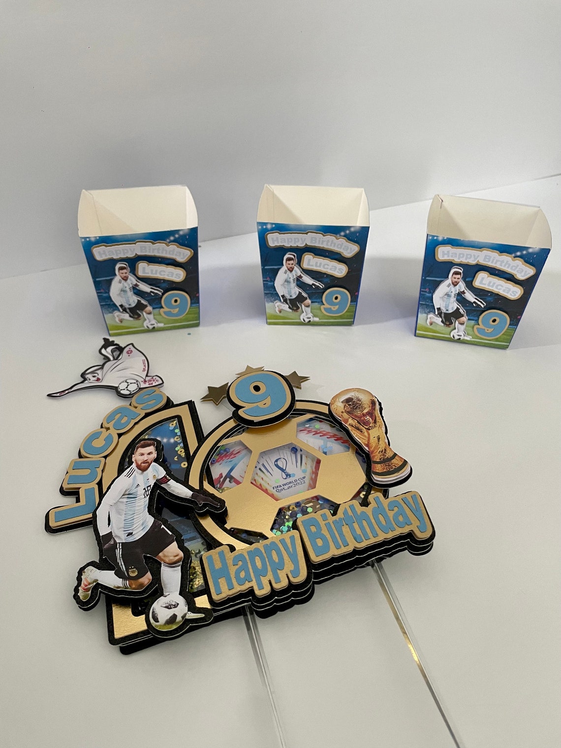 Messi Cake Topper,world Cup Cake Topper, Personalized Topper, Soccer ...