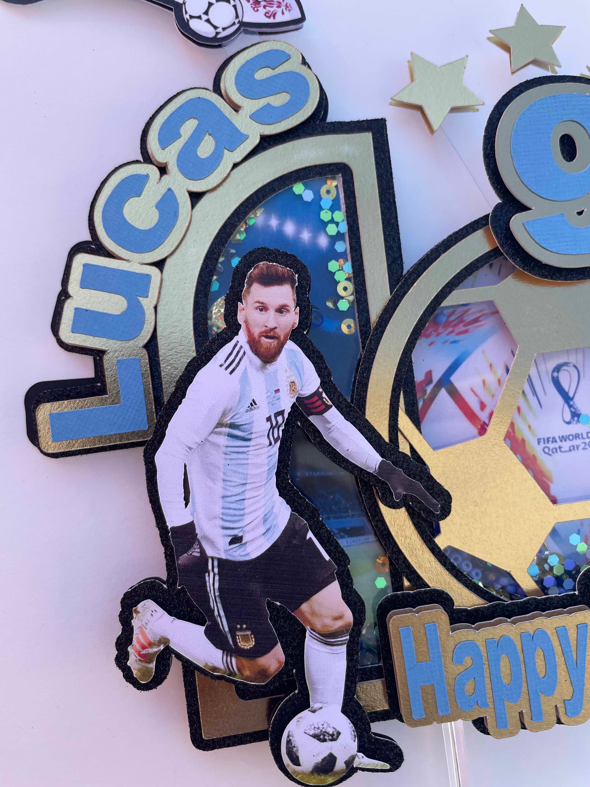 Messi Cake Topper,world Cup Cake Topper, Personalized Topper, Soccer ...